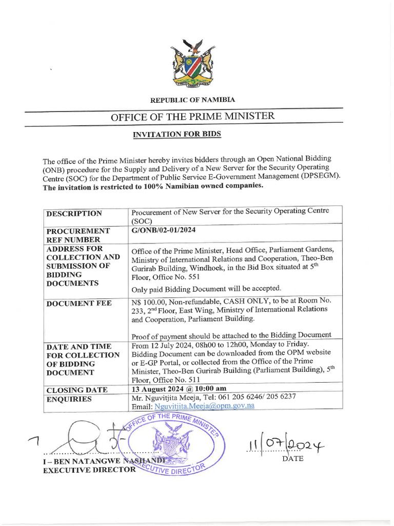 Bid Invitation For New Server For The Security Operating Centre | PDF ...