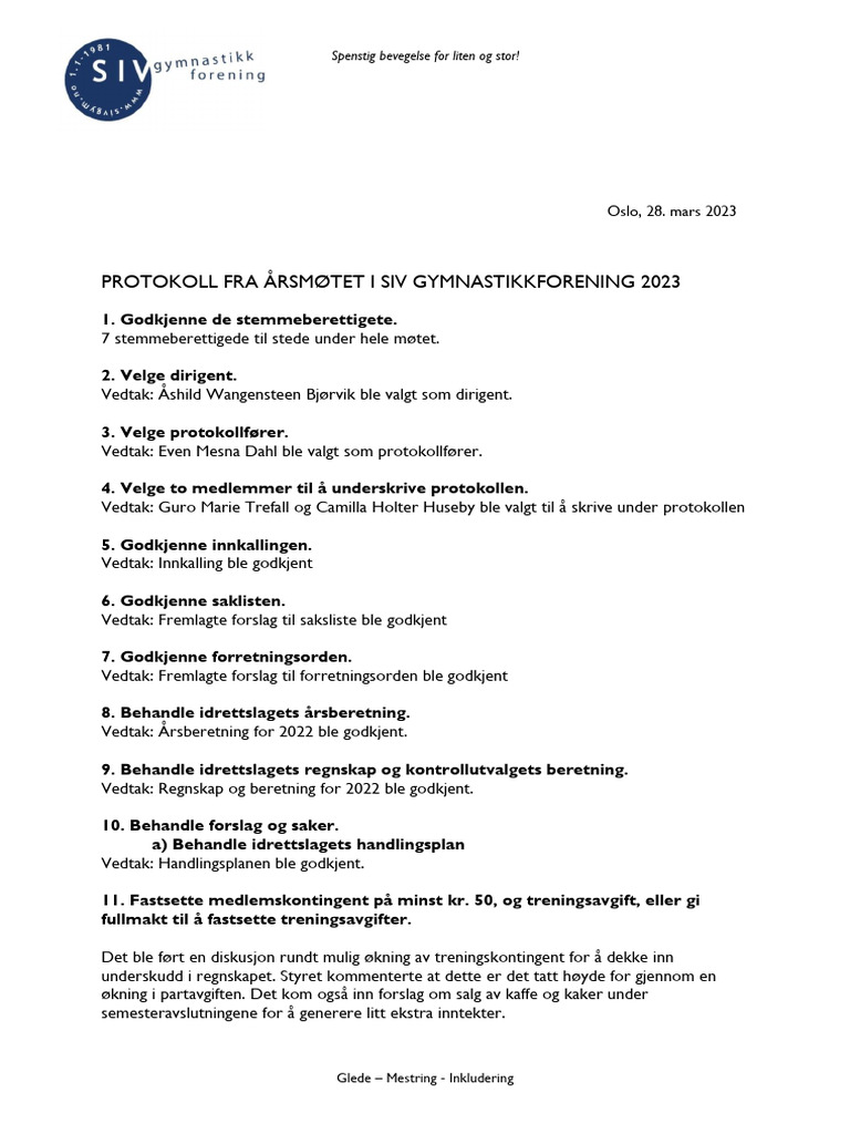 Årsmøte 20230328 Protokoll Sign | PDF