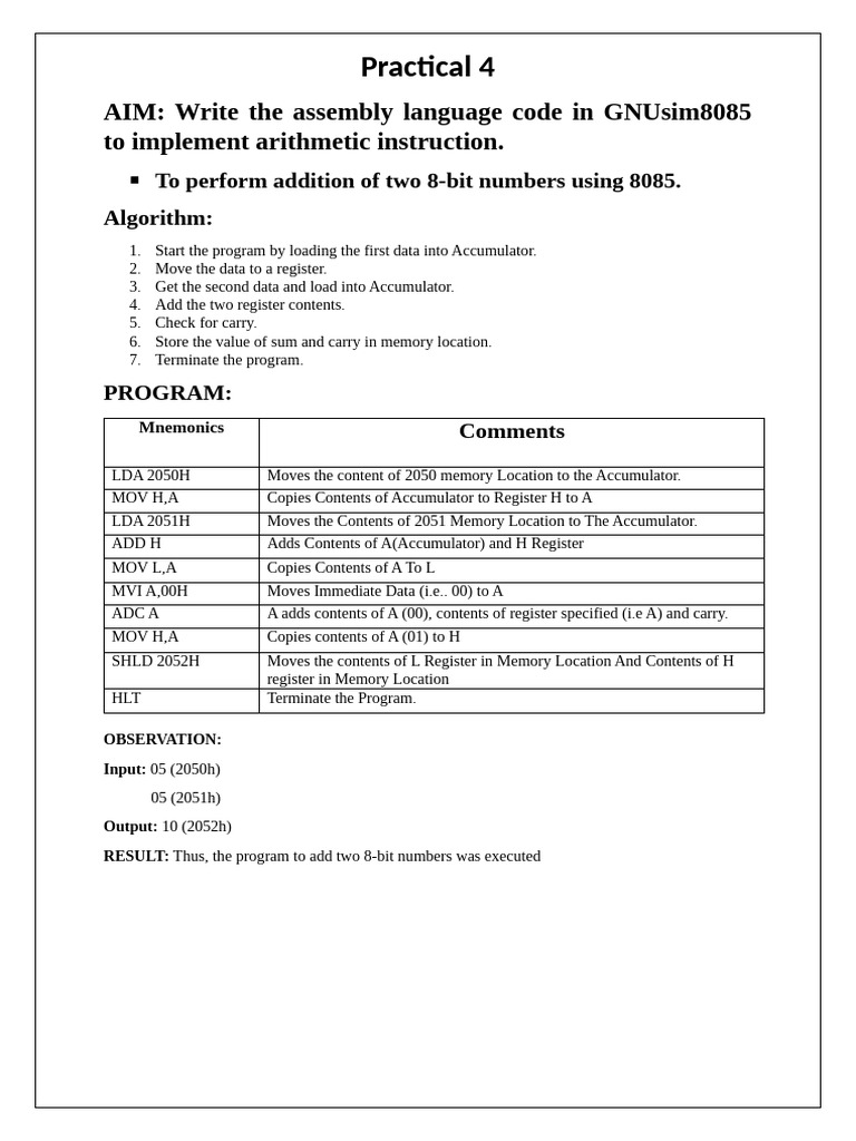 Practical 4 | PDF | Assembly Language | Computer Architecture