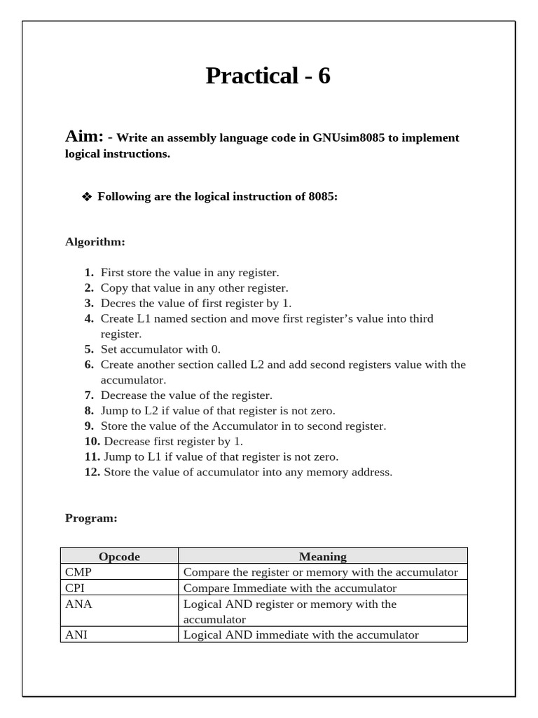 Coa P-6 | PDF | Assembly Language | Computing