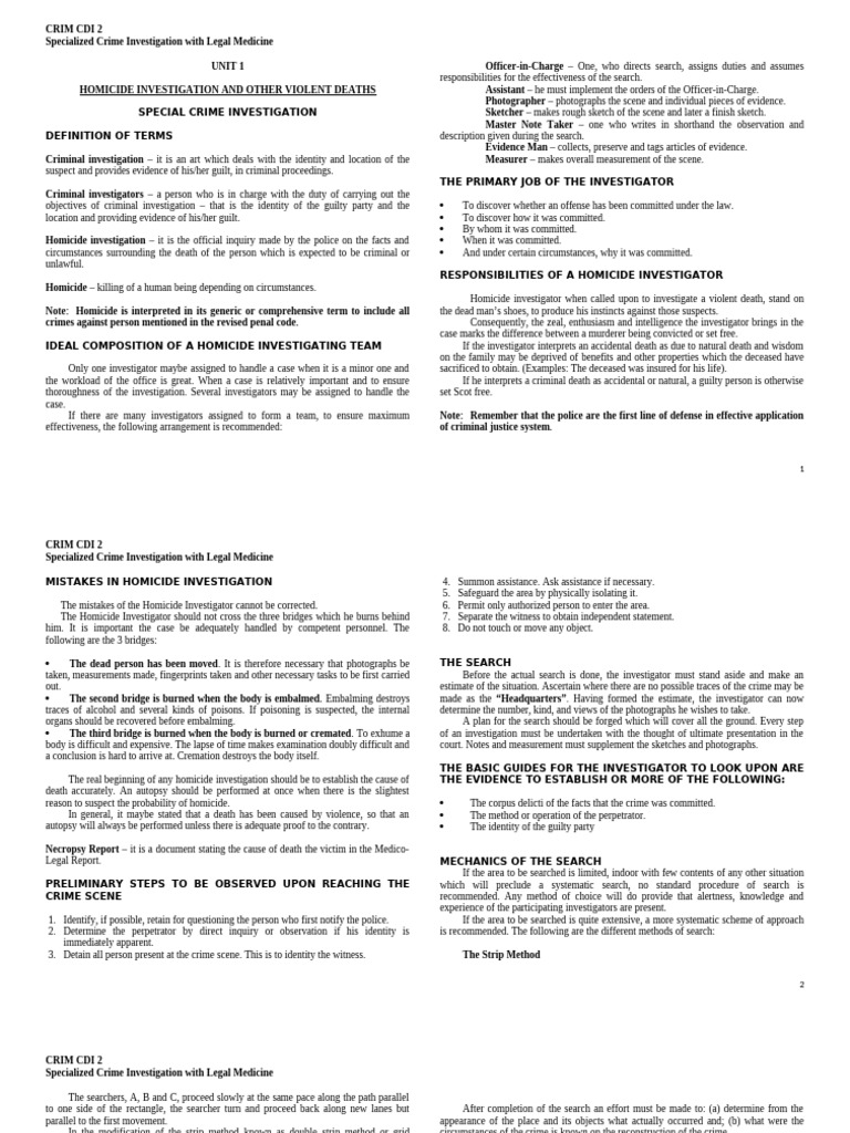 Cdi 2 Module | PDF | Crime Scene | Crimes