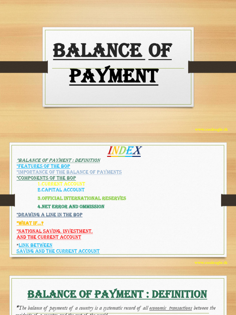 Balance of Payment - PPT - Sumit Singh - White | PDF | Balance Of Payments | Capital Account