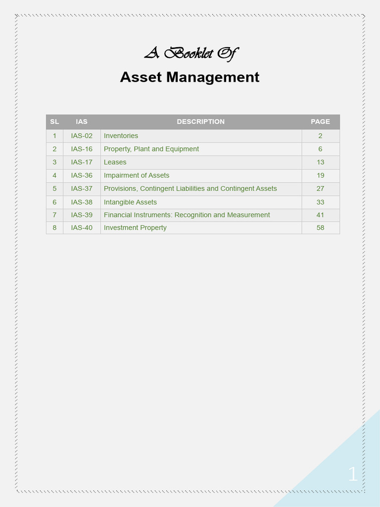 Asset Management With IAS & IFRS | PDF | Fair Value | International ...
