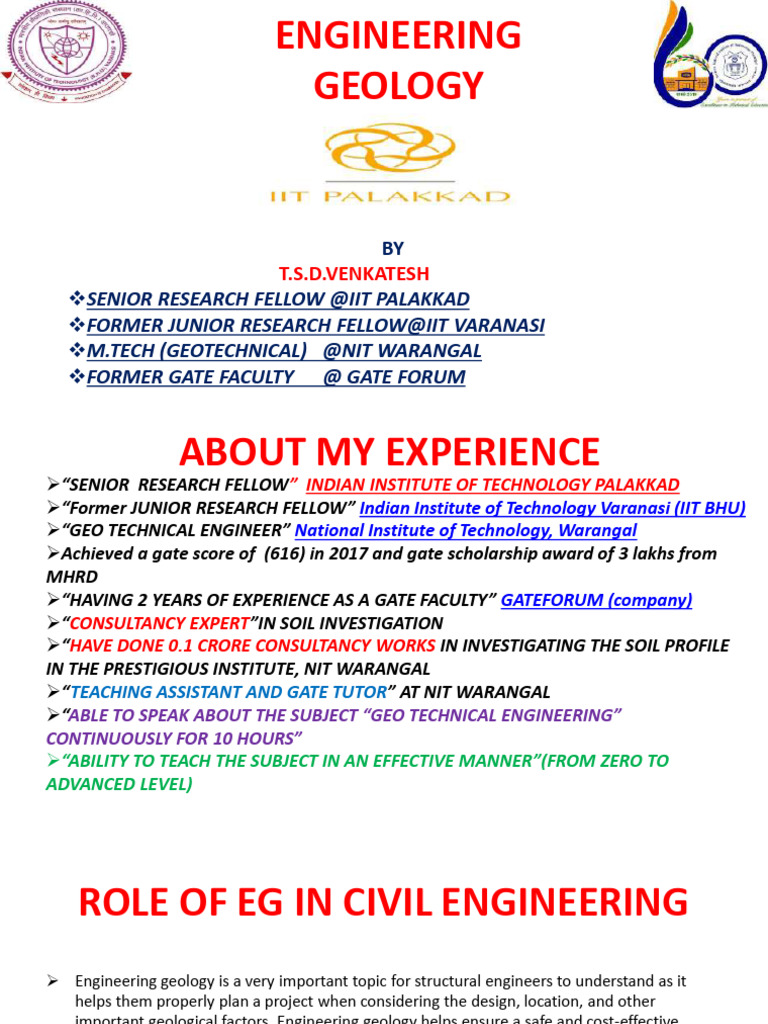 Engineering Geology Course Overview | PDF | Rock (Geology) | Geology