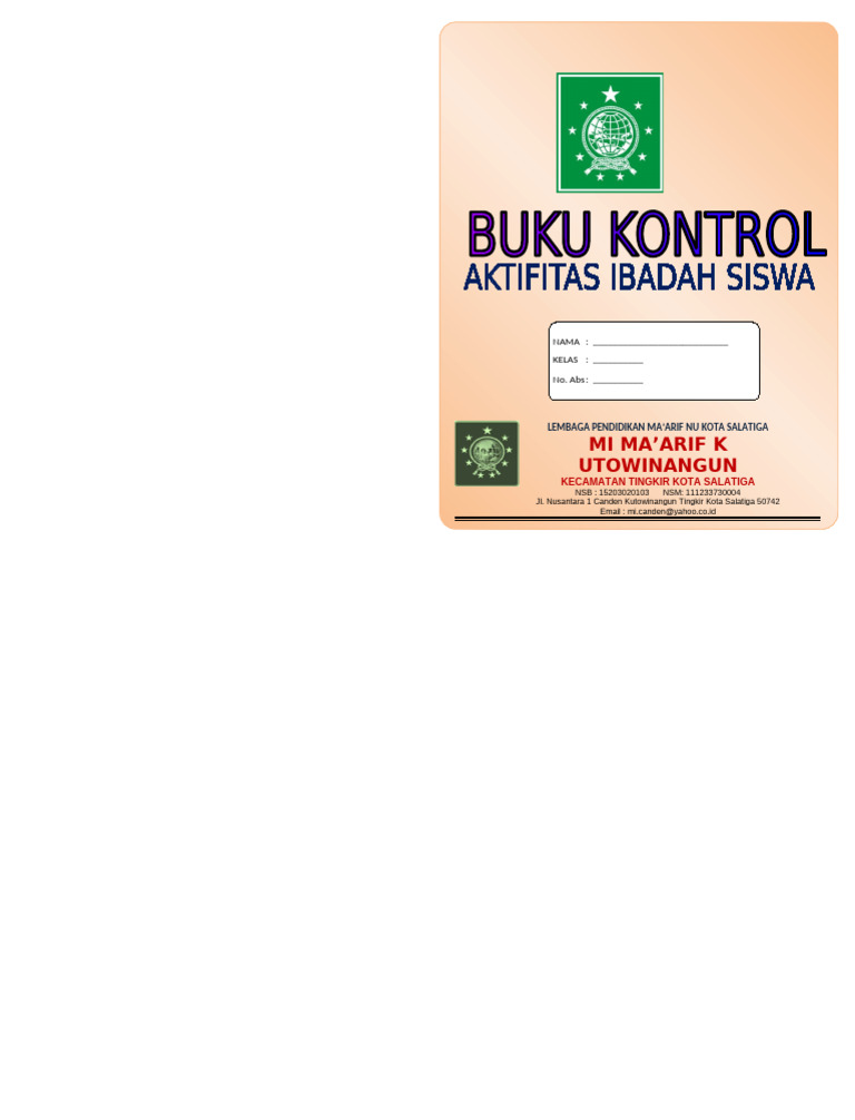 Buku Kontrol Ibadah Siswa | PDF | Karier & Perkembangan | Ilmu Sosial
