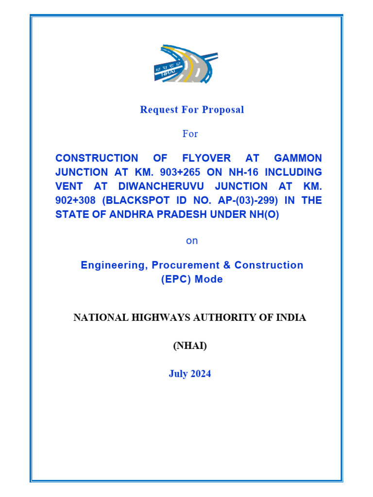 National Highways Authority of India (NHAI) | PDF | Request For Proposal | Mergers And Acquisitions
