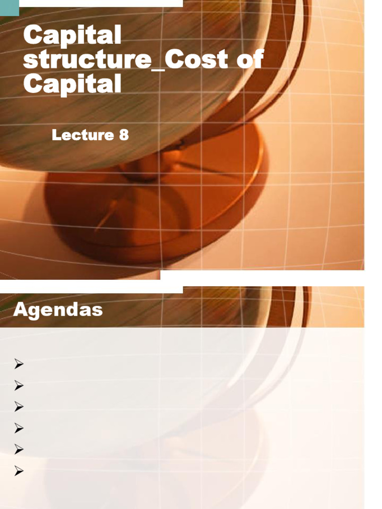 FM - Lecture 8 - Capital Structure | PDF | Cost Of Capital | Capital Structure