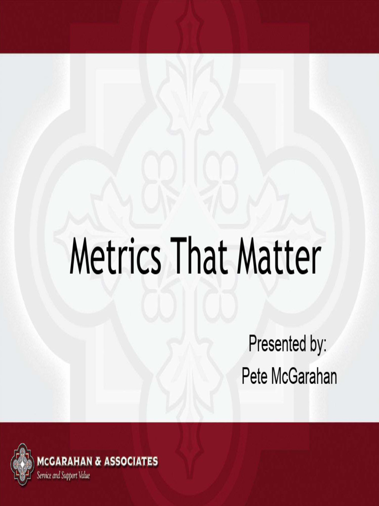 Metrics That Matter | PDF | Performance Indicator | Benchmarking