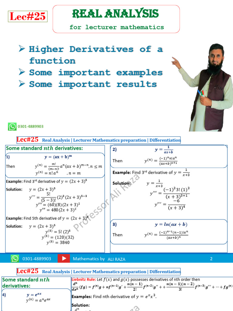 Real Analysis Lec#25 - 240112 - 215205 | PDF | Function (Mathematics) | Derivative