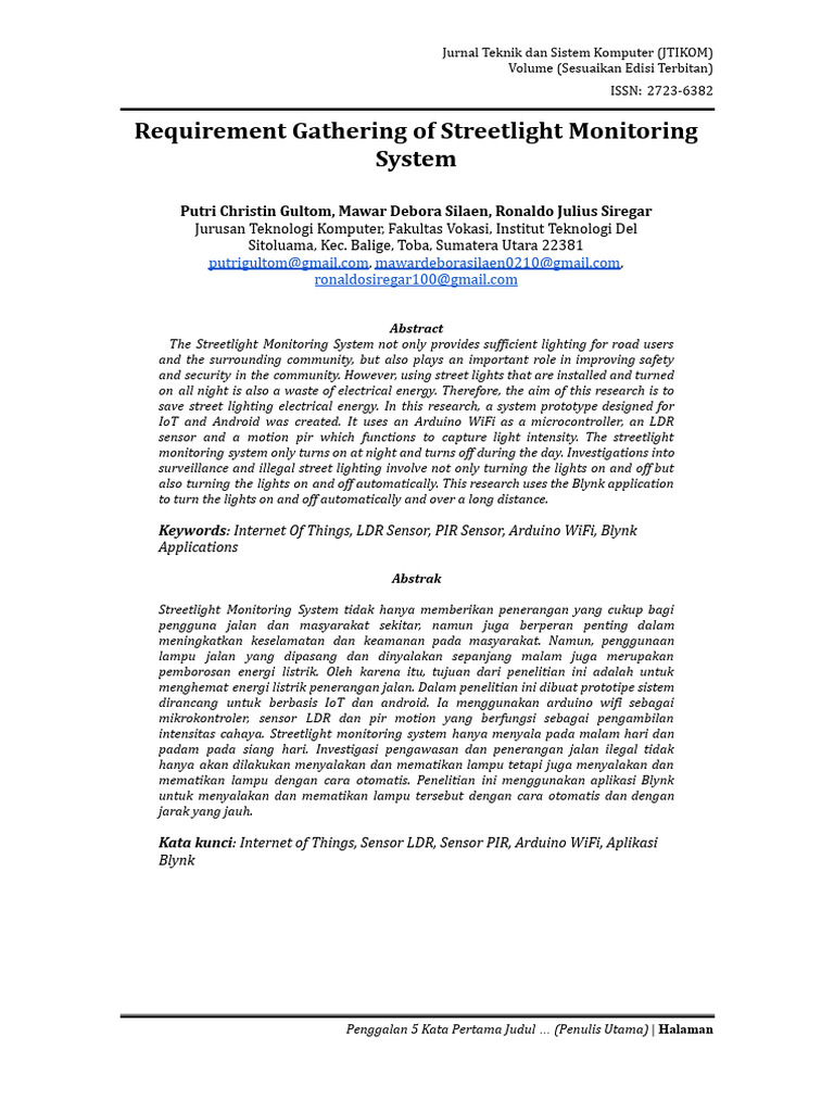 Streetlight Monitoring System Research | PDF | Data Analysis | Street Light