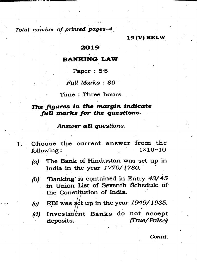 Banking Law 2019 Llb Sem V Pdf