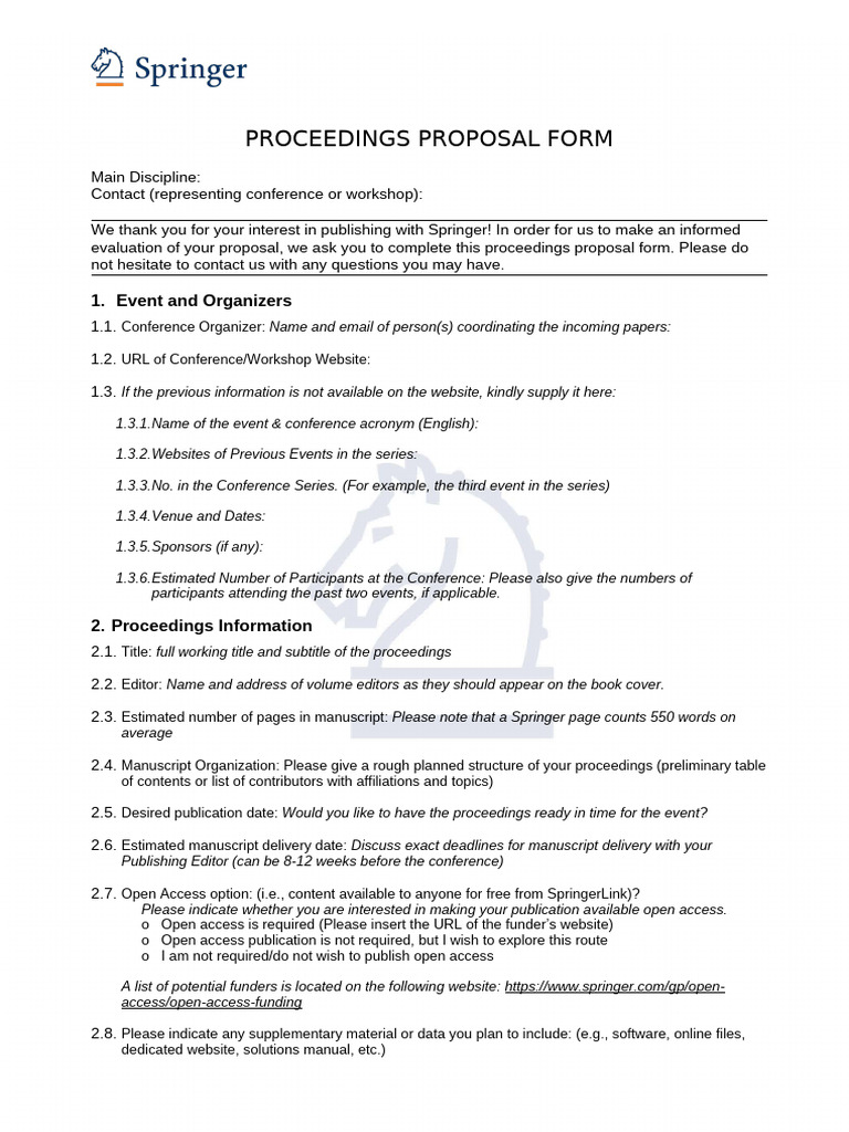 Conference Proposal Form | PDF | Open Access | Websites