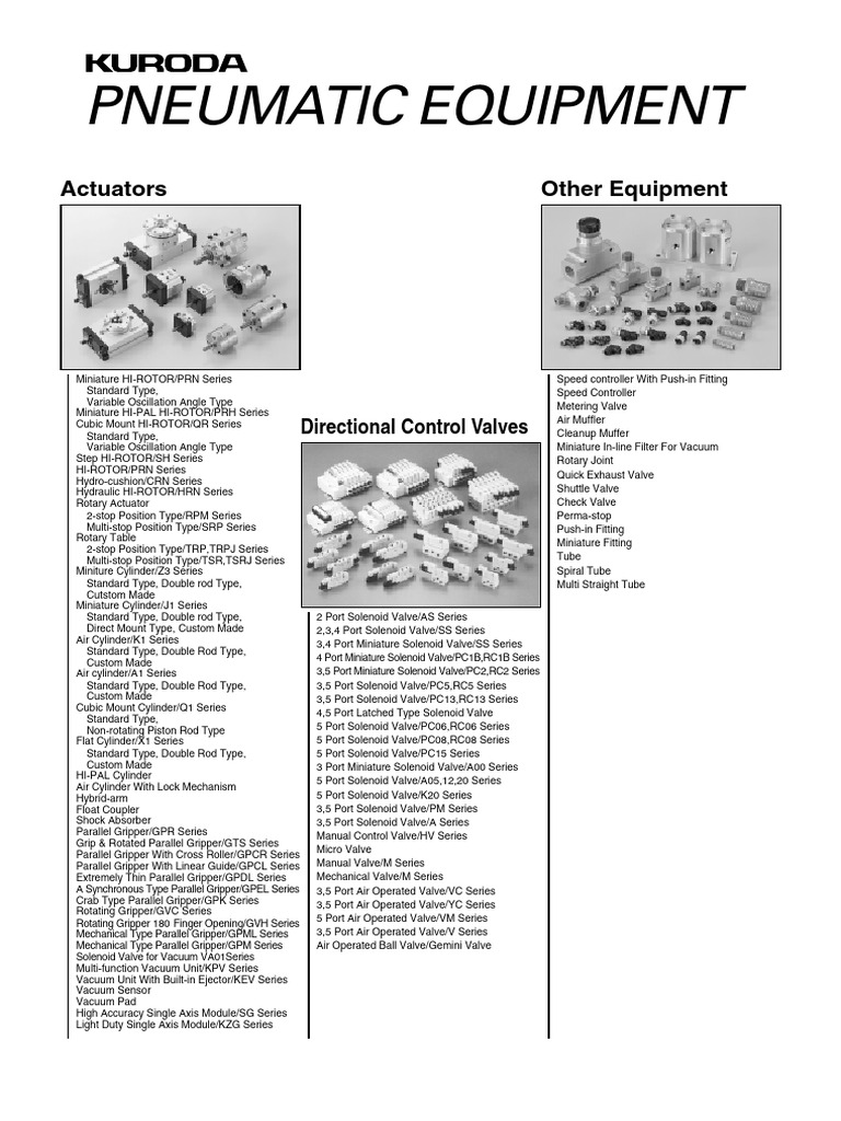 Kuroda Pneumatic Actuators Overview | PDF | Actuator | Valve