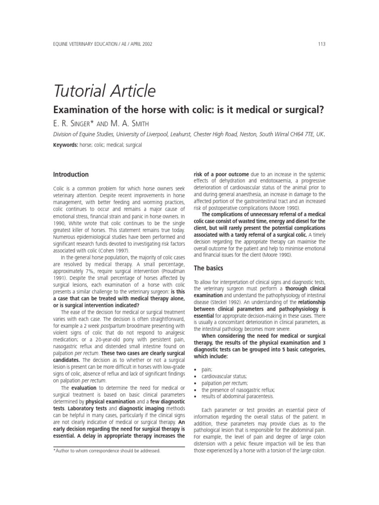Colic Examinat Medic or Surgical | PDF | Large Intestine | Gastroenterology