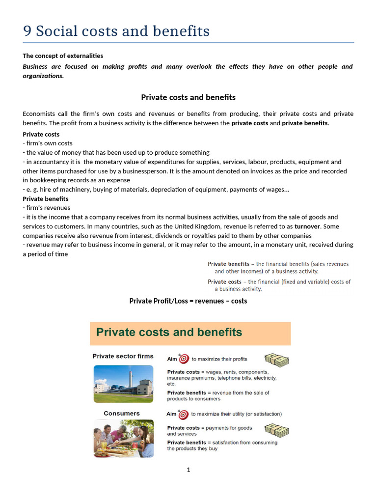 MO 9 Social Cost and Benefits | PDF | Cost | Externality
