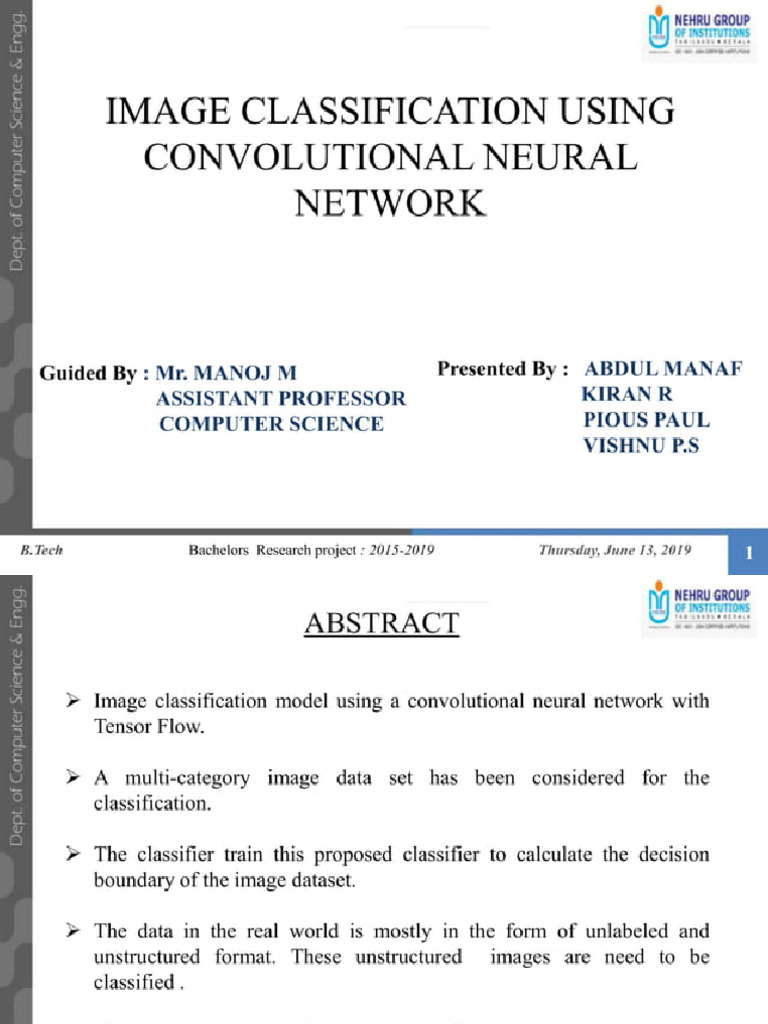 Image Classification Using Convolutional Neural Network | PDF