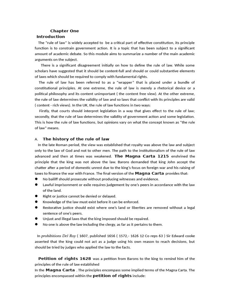Chapter One 3 | PDF | Rule Of Law | Habeas Corpus
