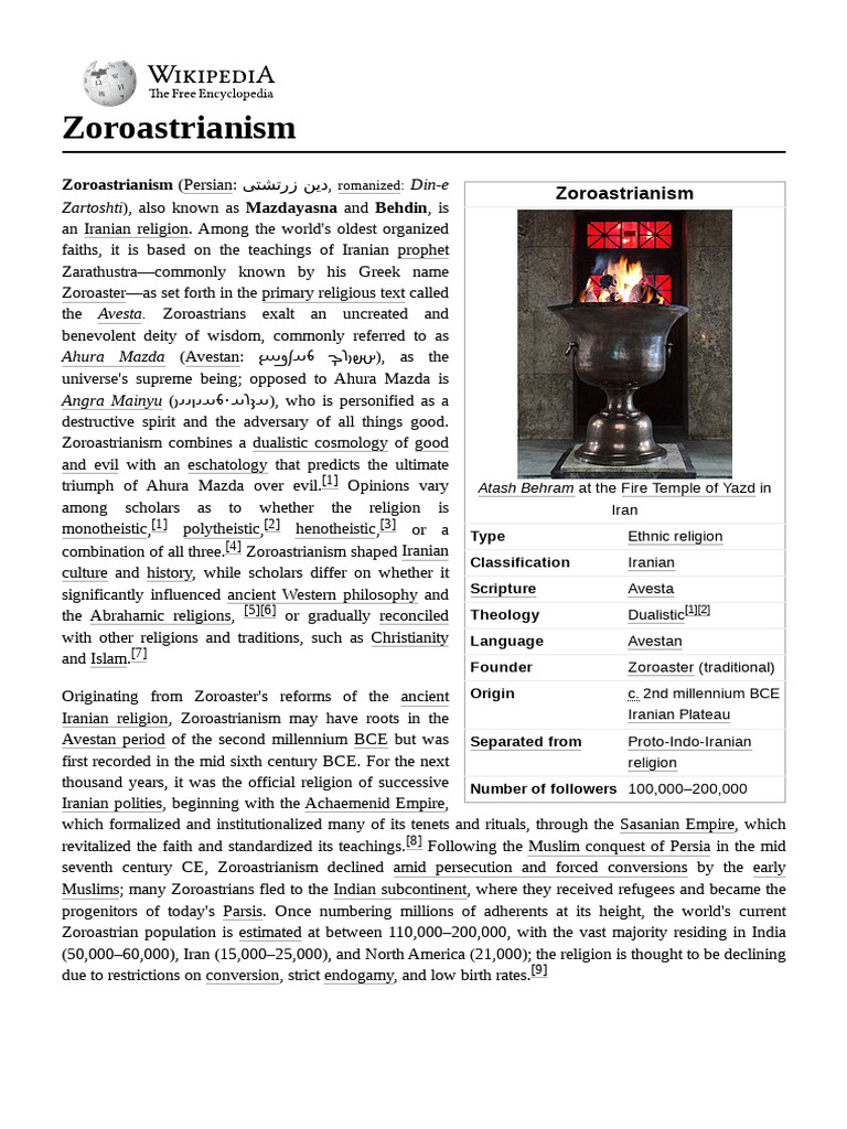 Zoroastrianism: Ancient Iranian Religion | PDF | Zoroastrianism ...