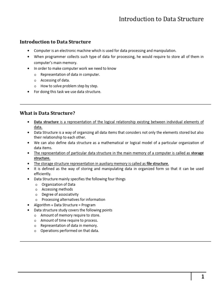 Introduction To Data Structure | PDF | Data Type | Matrix (Mathematics)