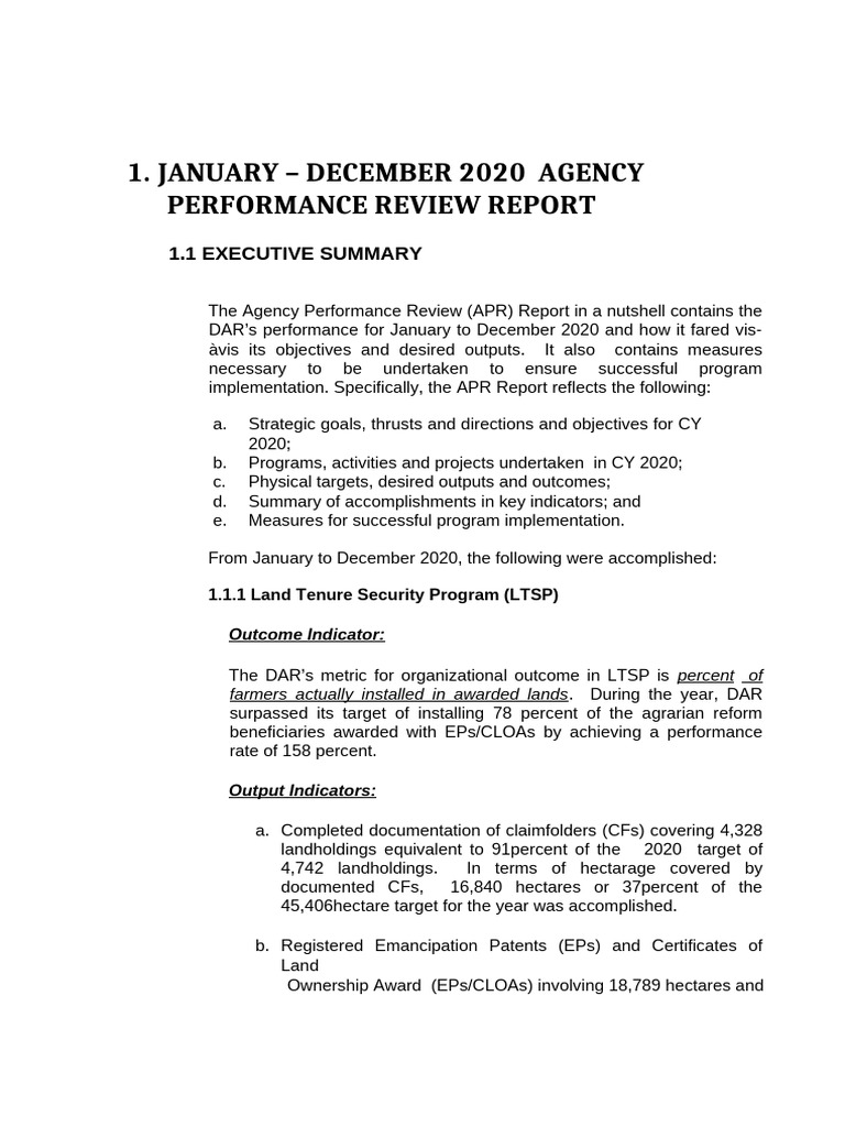 2020 Agency Performance Review Report | PDF | Mediation | Jurisdiction