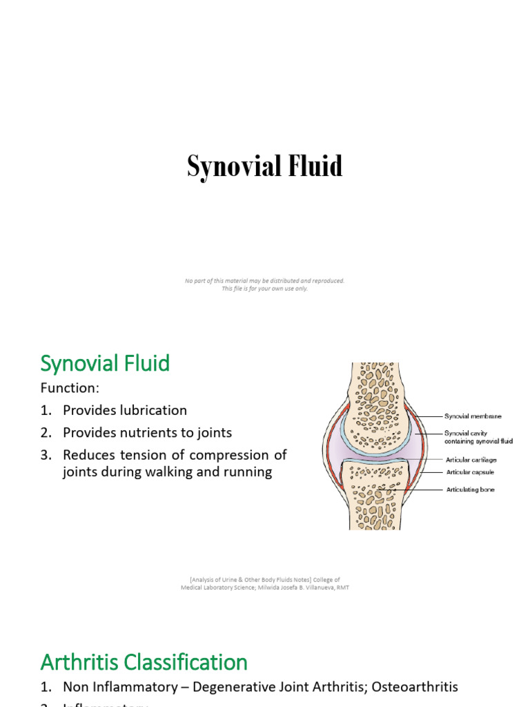 Synovial and Serous Fluid | PDF | Bleeding | White Blood Cell