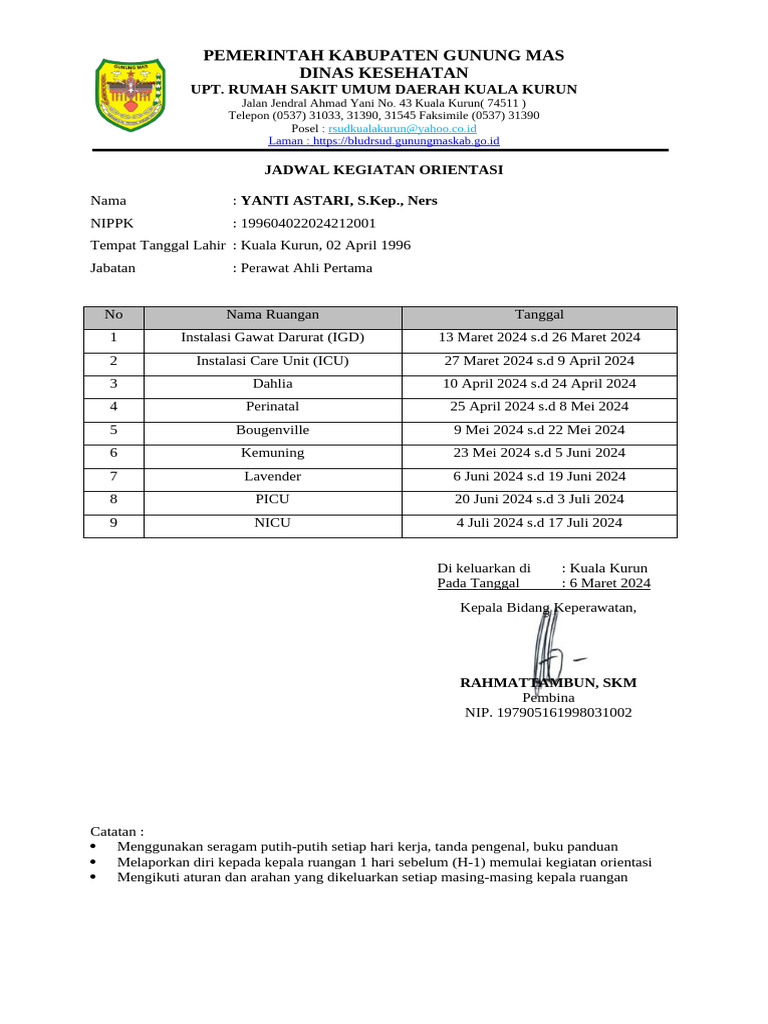 Jadwal Orientasi P3K 2024 | PDF