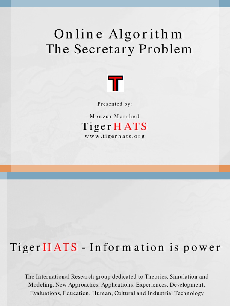 Online Algorithm - The Secretary Problem | PDF | Mathematical ...