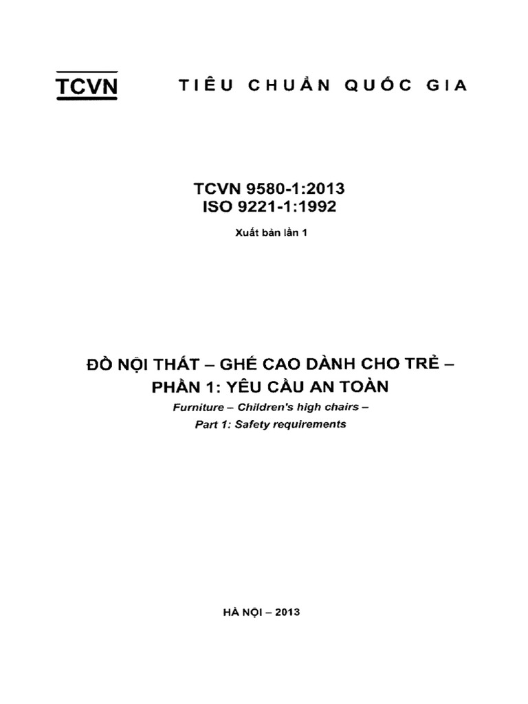 TCVN 9580-1-2013 Ban Ghe Tre em P1 | PDF