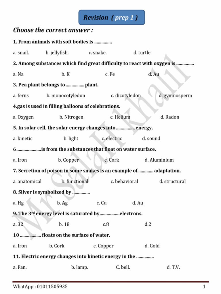 Revision Prep 1 | PDF