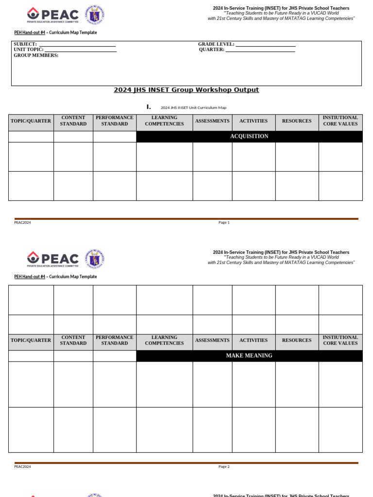 HO4-S2-3 - 2024 - PEH - Curriculum Map Template | PDF | Curriculum ...