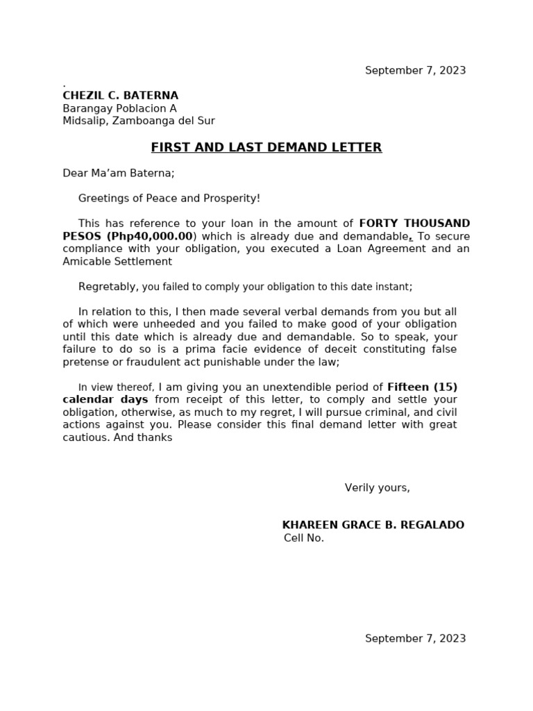 Private Demand Letter | PDF | Law