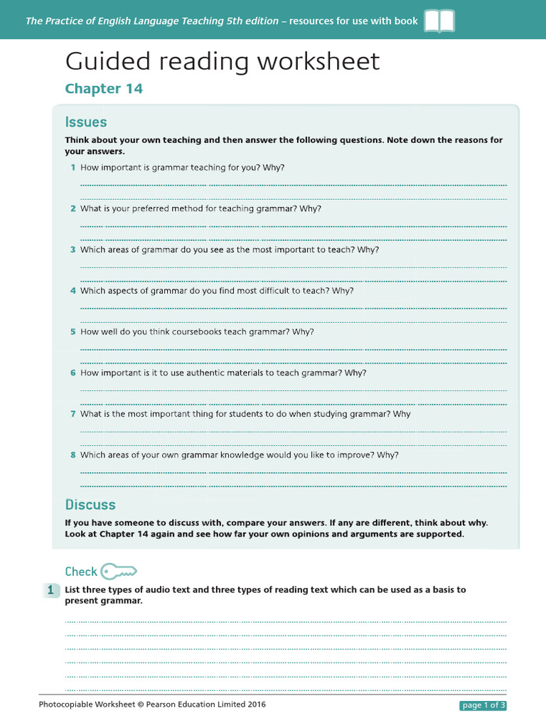 Guided Reading Worksheet: Grammar | PDF | Grammar | Adverb