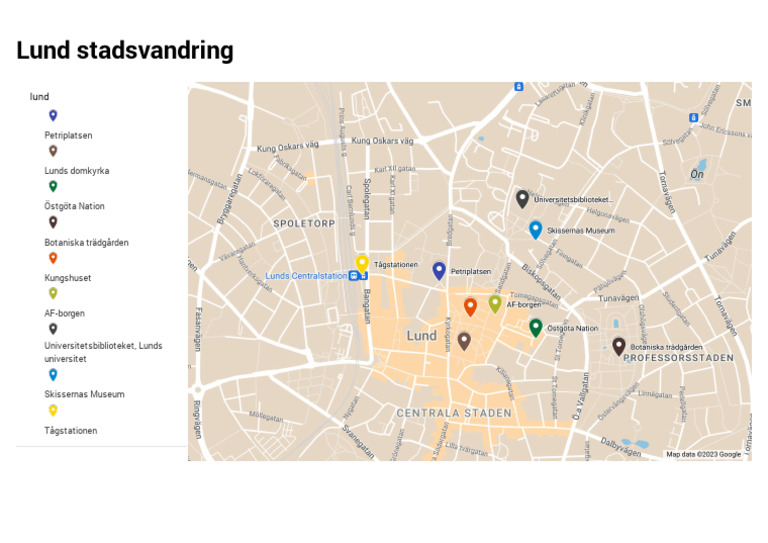 karta Lund tipspromenad | PDF