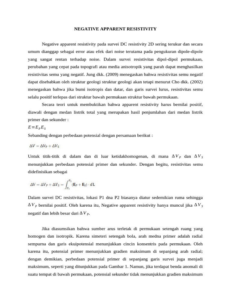 Negative Apparent Resistivity | PDF | Sains & Matematika