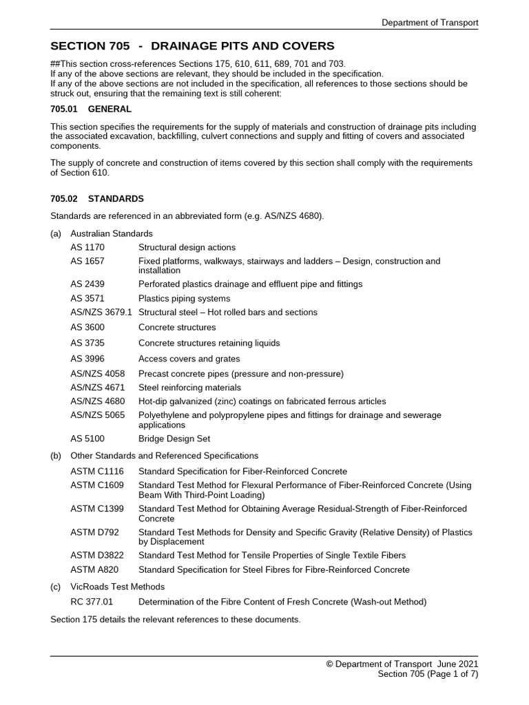 Drainage Pits and Covers Specifications | PDF | Concrete | Strength Of ...