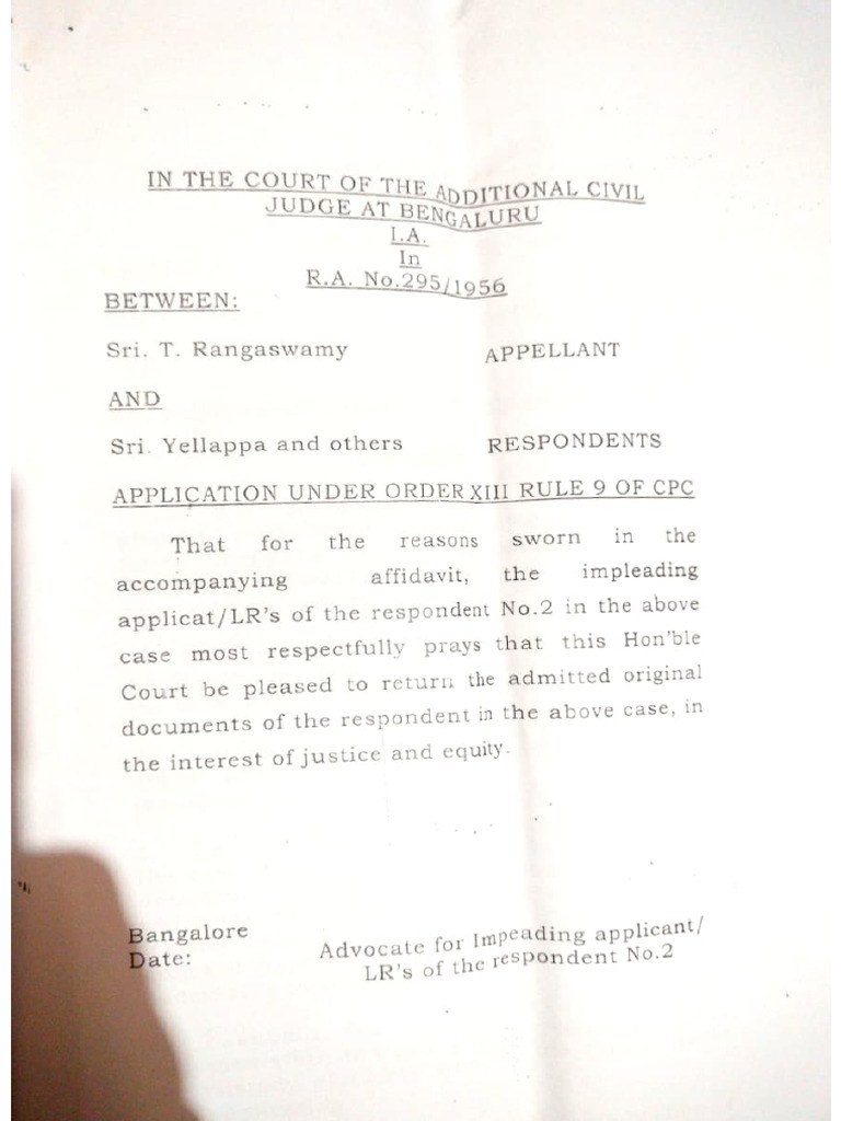 IA For Return of Documents | PDF