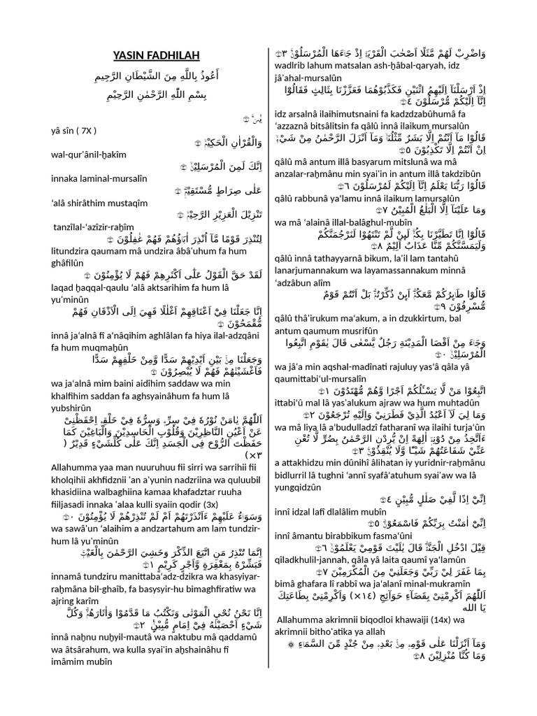 Yasin Fadilah | PDF