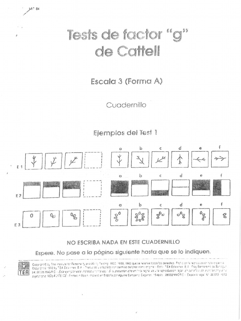 FACTOR G - CATELL (Escala 3) | PDF