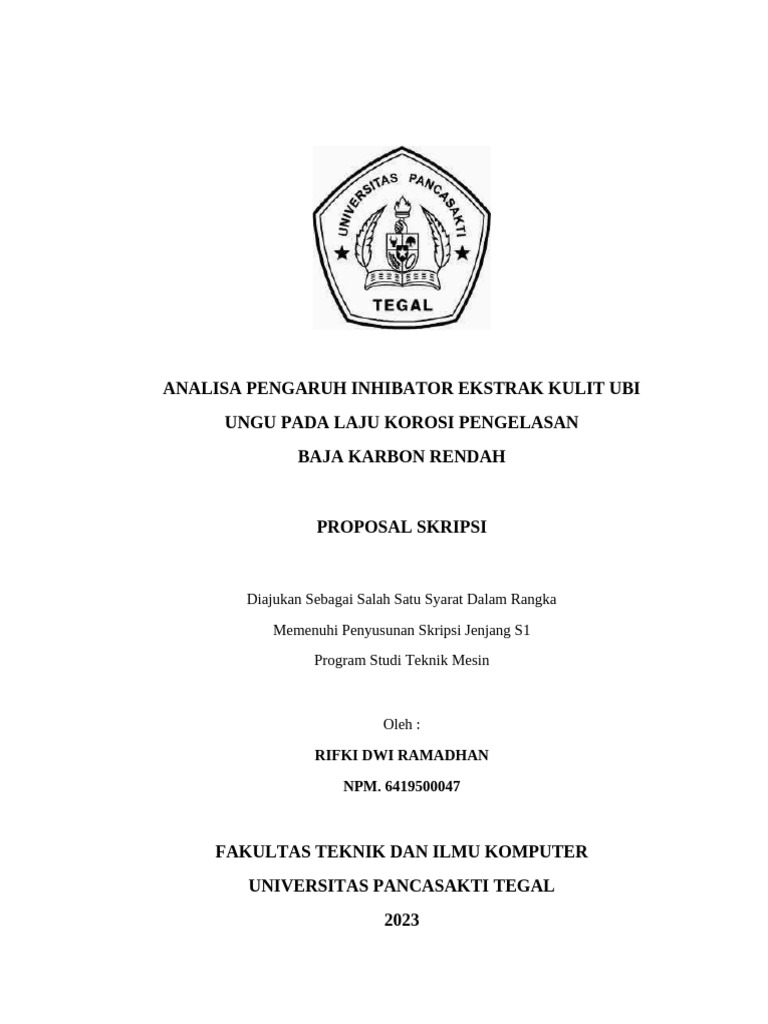 Proposal Skripsi BAB I - III Fiks 1 | PDF | Sains & Matematika