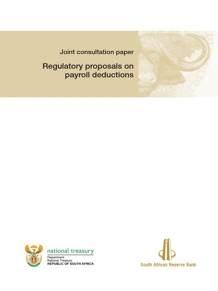Joint Consultation Paper - Regulatory Proposals On Payroll Deductions ...