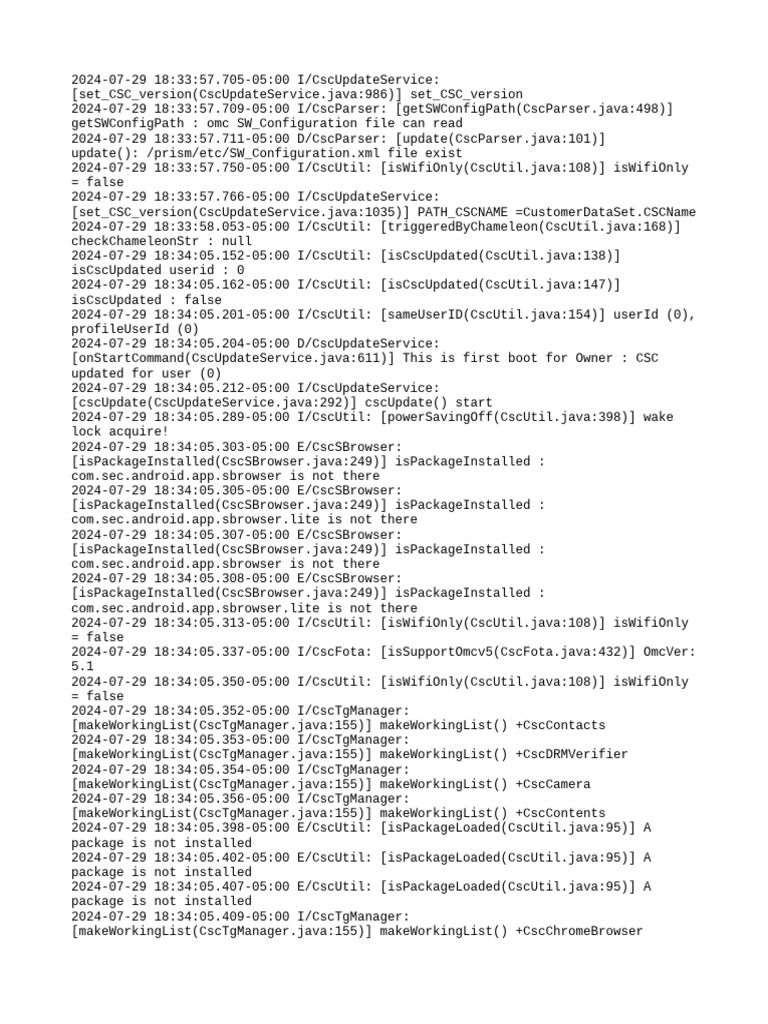 Csc Update Log | PDF | Computing | Telecommunications