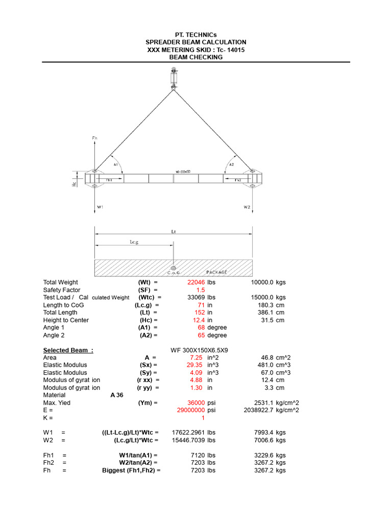 Lifting Beam Design | PDF | Young's Modulus | Structural Analysis