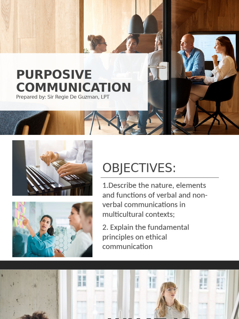 Purposive Communication | PDF | Communication | Psychological Concepts