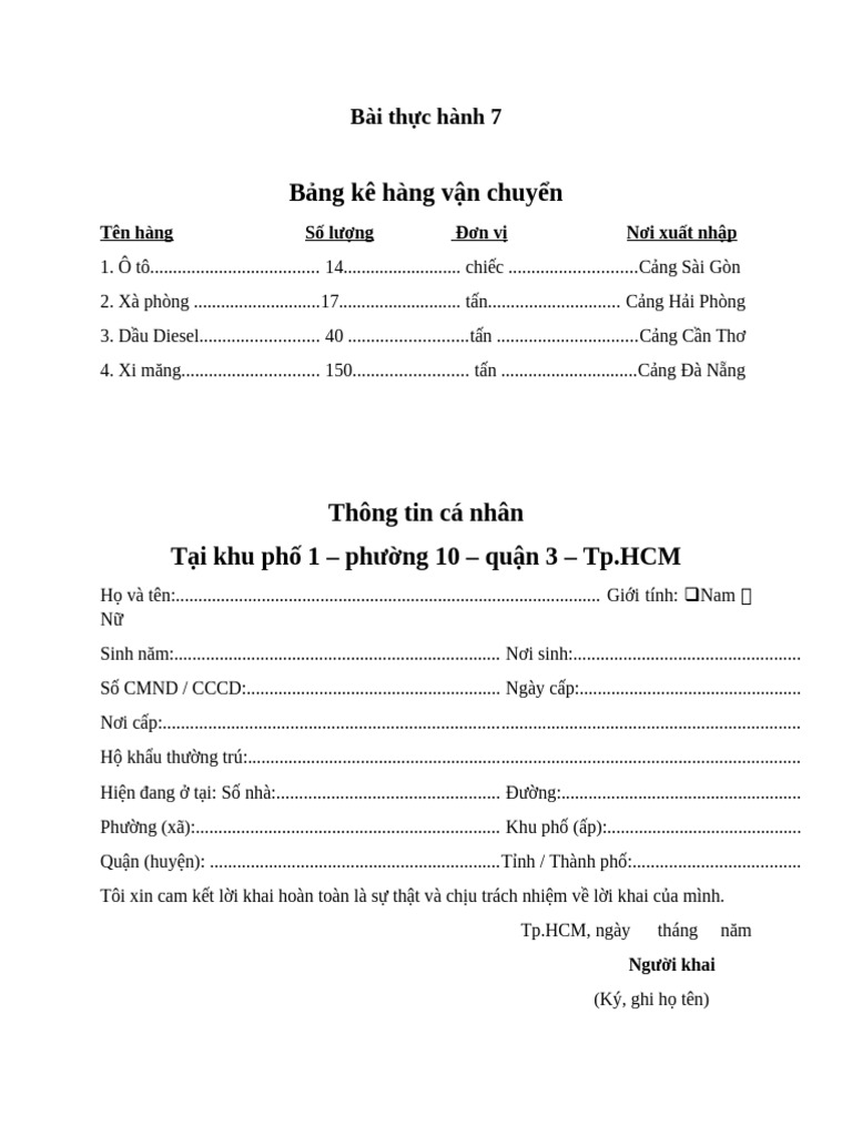 Bài TH C Hành 7,8 | PDF