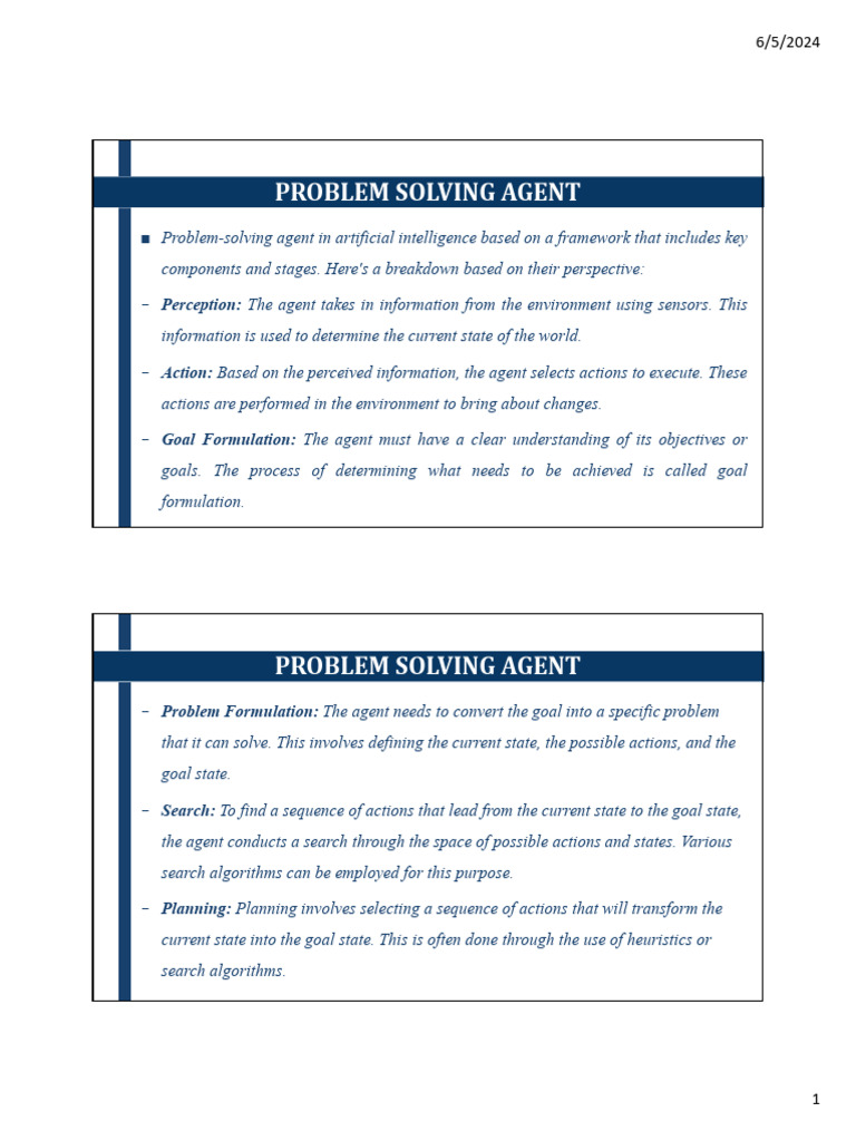 AIML Problem Solving Agents Module 2 | PDF | Algorithms And Data Structures | Algorithms