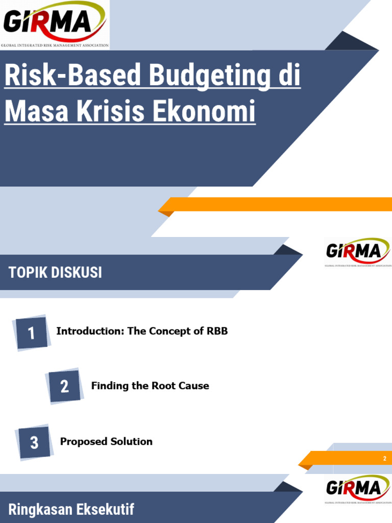 Risk-Based Budgeting Dalam Masa Resesi Ekonomi(Final) | PDF