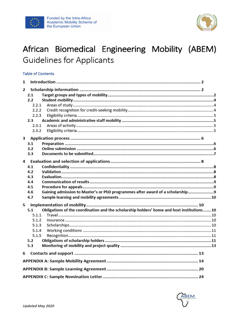 ABEM Guidelines For Applicants 1 | PDF | Cost Of Living | Africa