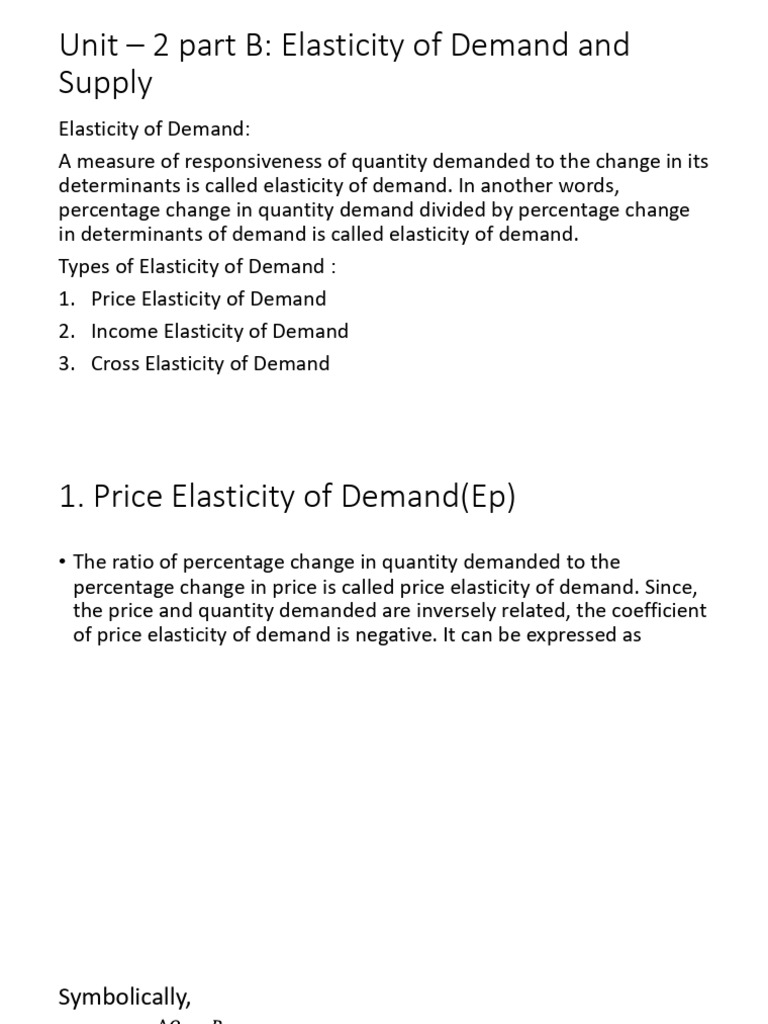 Elasticity of Demand and Supply - BIT II Sem | PDF | Demand | Price Elasticity Of Demand