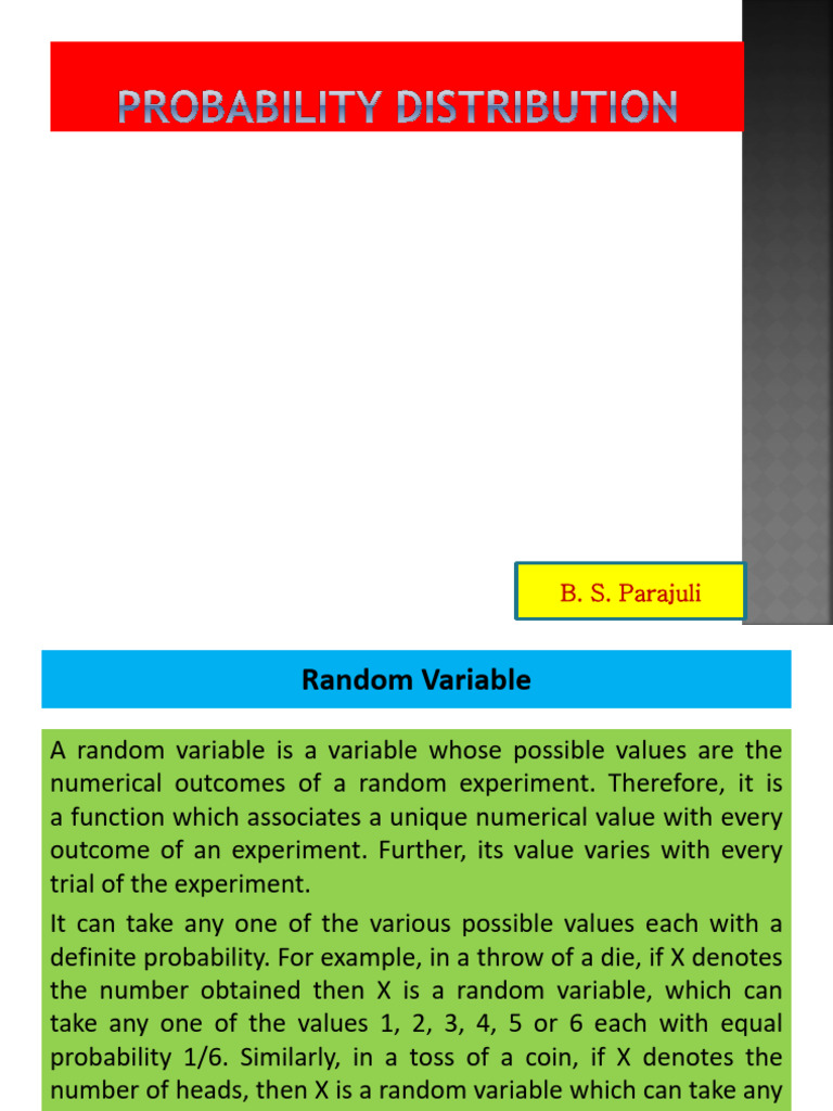 Probability Distributions. | PDF | Probability Distribution | Random Variable