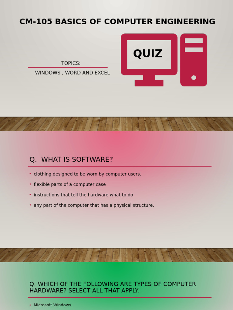 Bce Quiz | PDF | Window (Computing) | Printer (Computing)